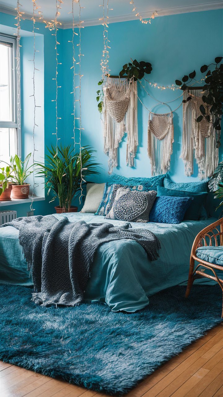 29 Blue Boho Bedroom Ideas - Courtneys World