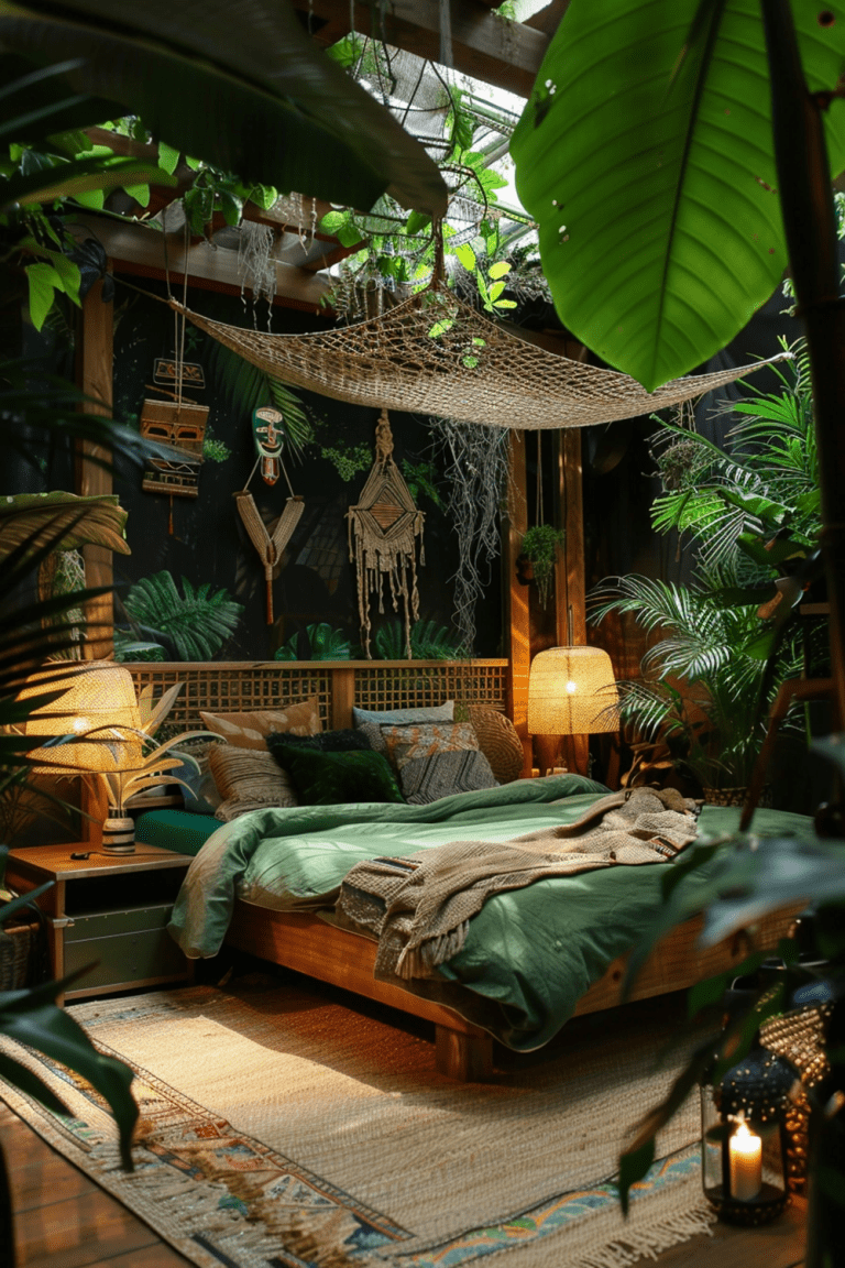 29 Jungle Themed Boho Bedroom Ideas - Courtneys World