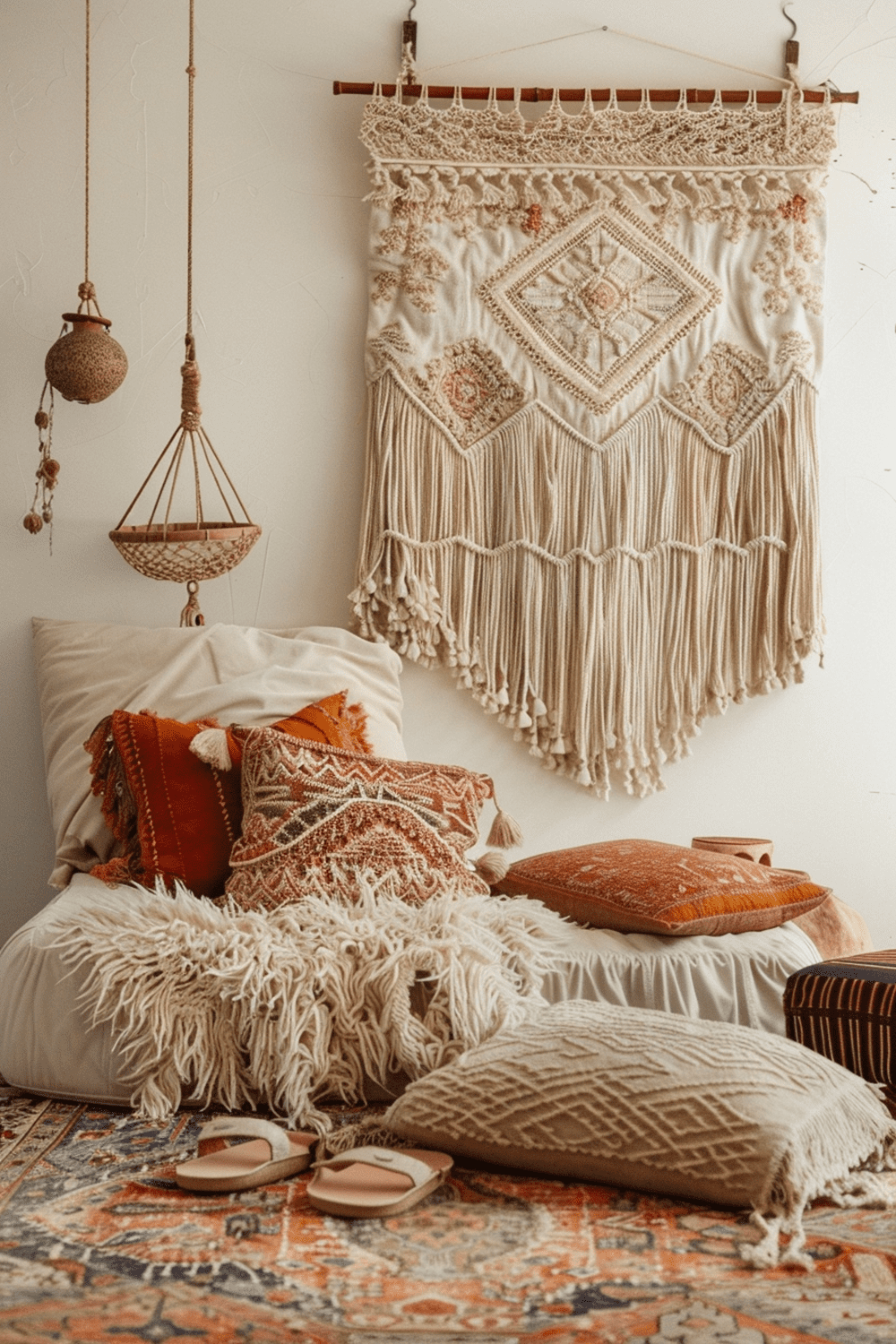 29 Boho Bedroom Accent Wall Ideas - Courtneys World
