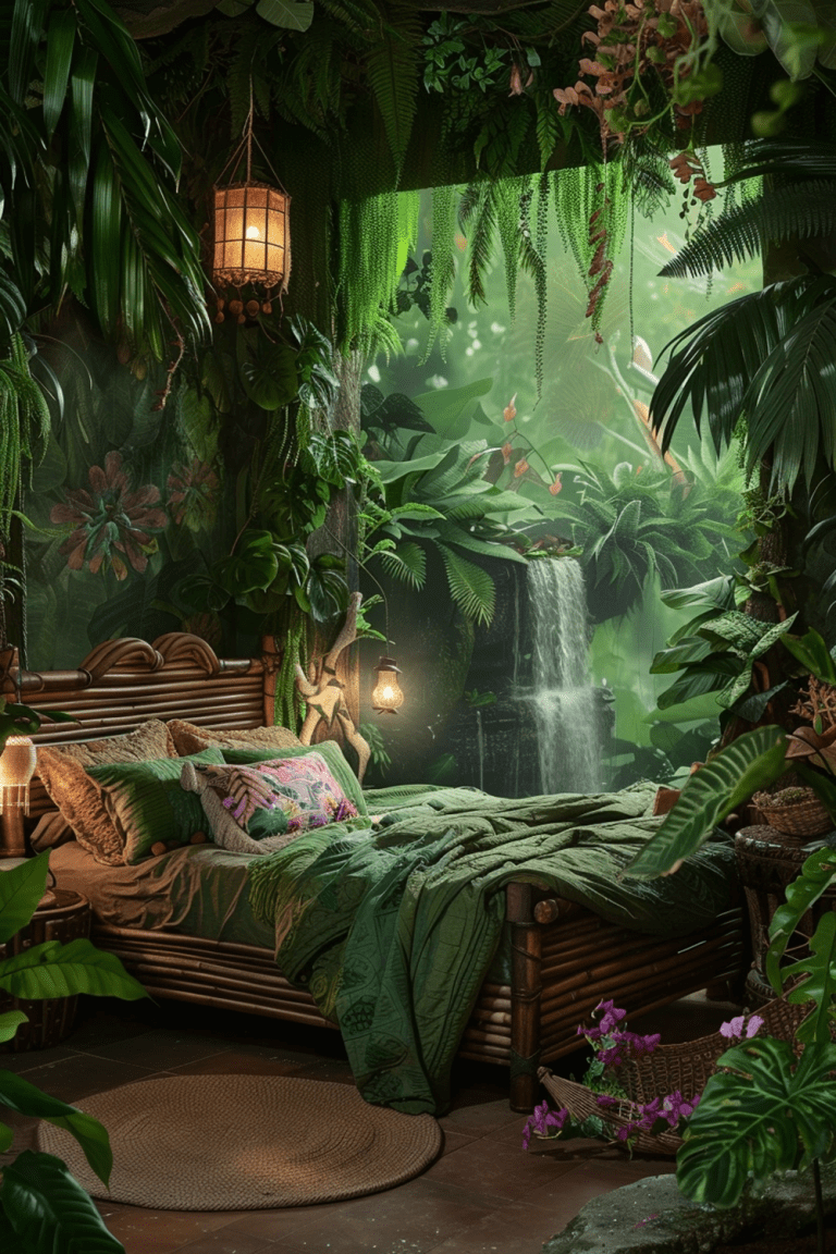 29 Jungle Themed Boho Bedroom Ideas - Courtneys World