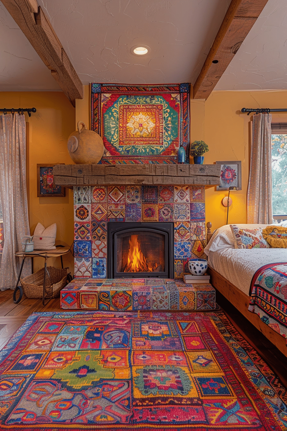 29 Boho Bedroom With Fireplace Ideas - Courtneys World
