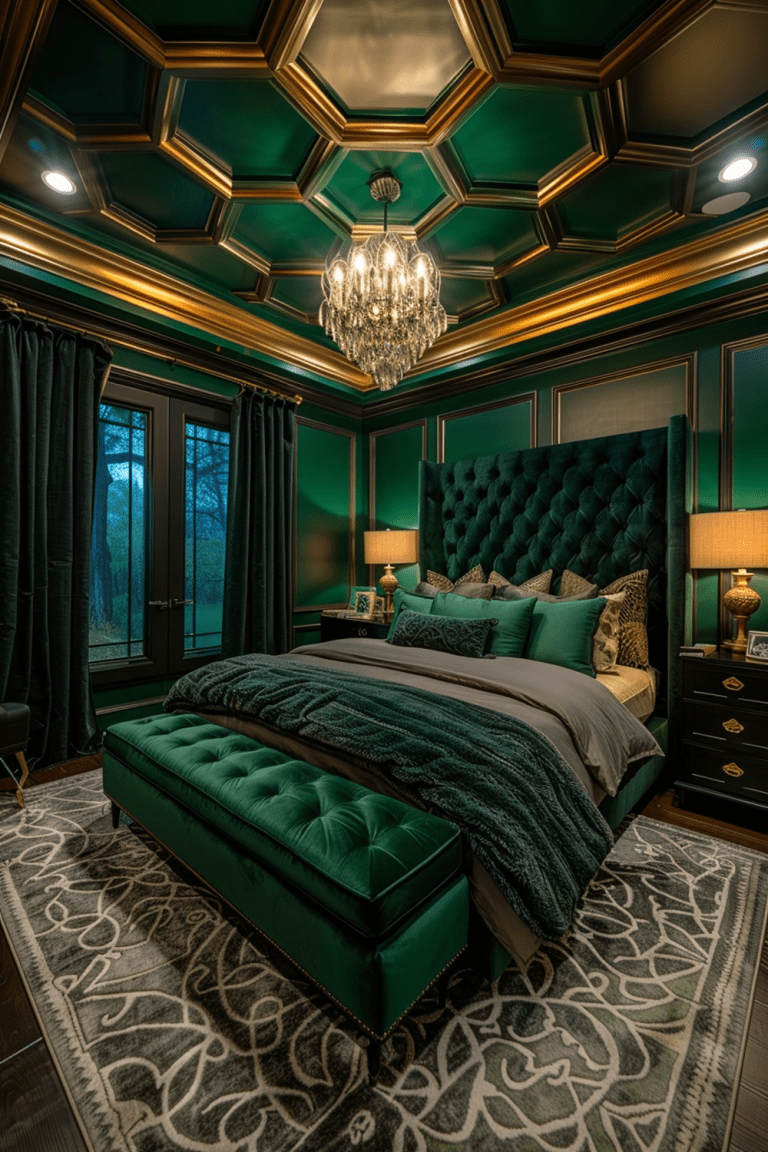 29 Emerald Green Art Deco Bedroom Ideas - Courtneys World