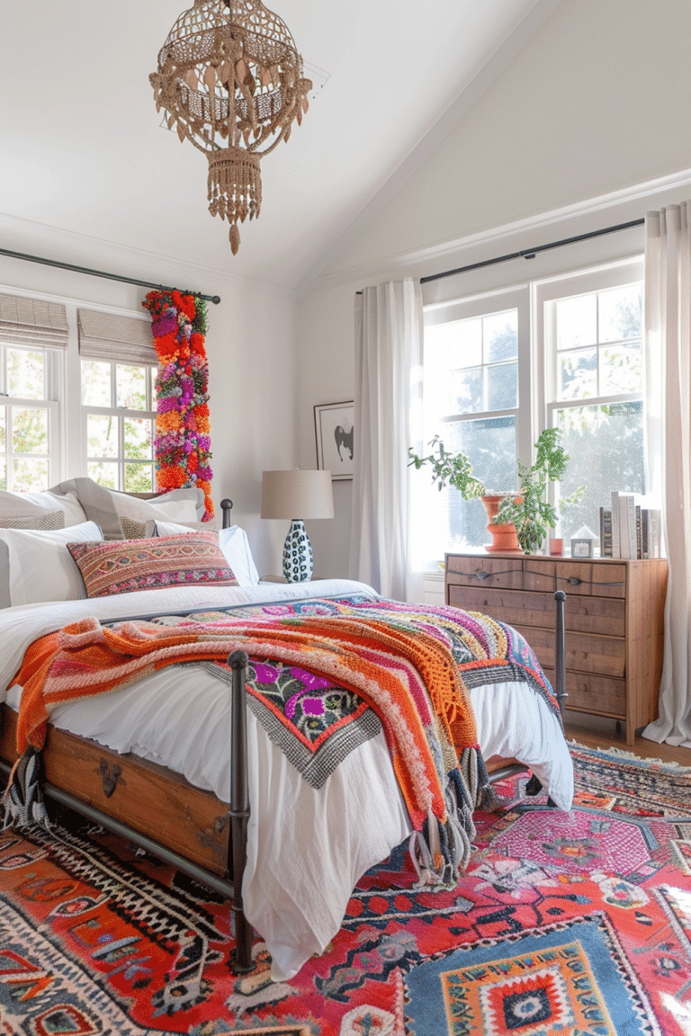 29 Rainbow Boho Bedroom Ideas - Courtneys World