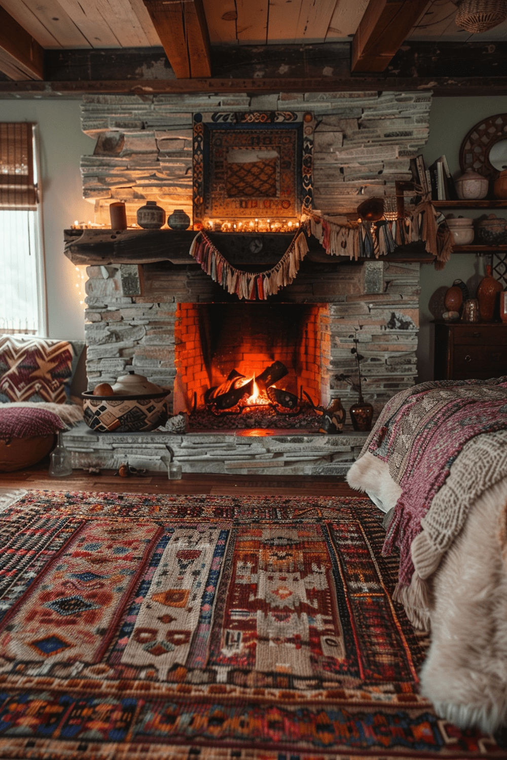 29 Boho Bedroom With Fireplace Ideas - Courtneys World