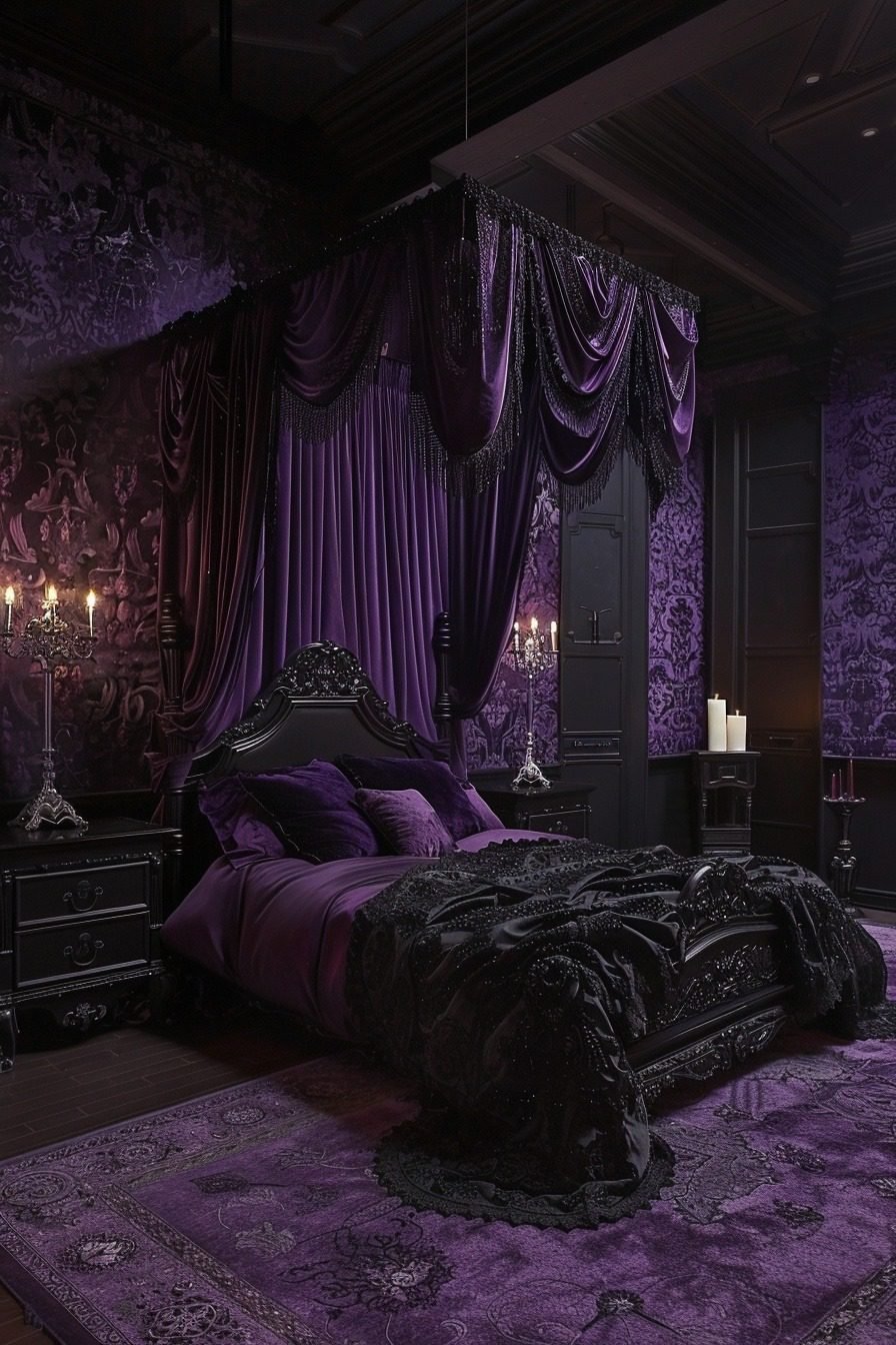 29 Goth Bedroom Ideas To Create A Mysterious And Enchanting Space ...