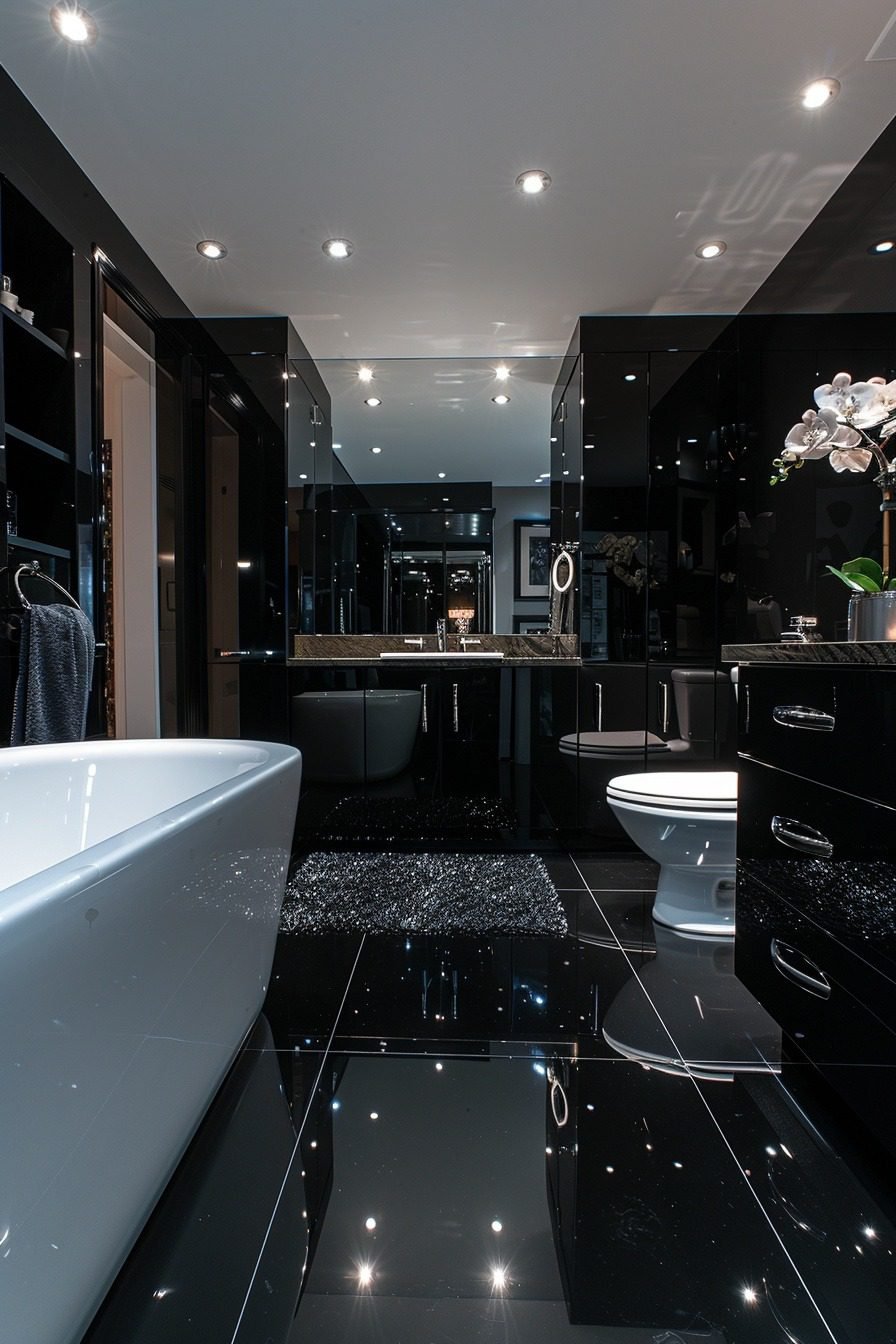 29 Bold Black Bathroom Decor Ideas For A Dramatic Flair - Courtneys World