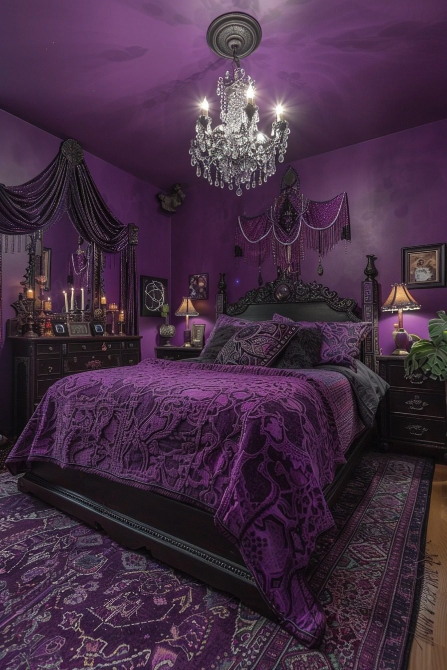 29 Purple Witchy Bedroom Ideas For A Magical Space - Courtneys World