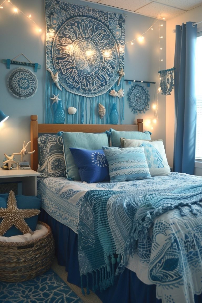 29 Blue Boho Dorm Room Ideas For A Stylish College Retreat - Courtneys ...