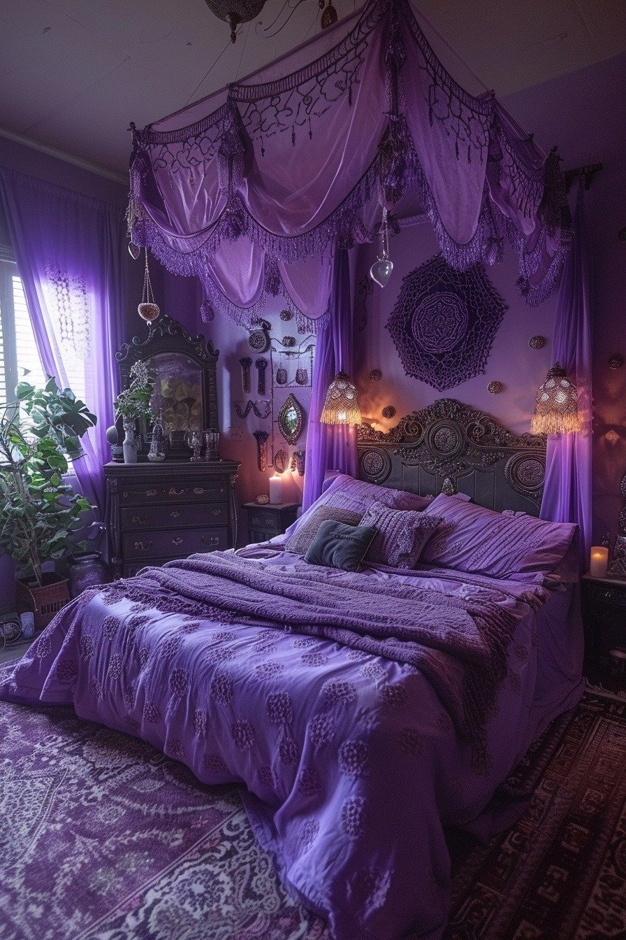 29 Purple Witchy Bedroom Ideas For A Magical Space - Courtneys World