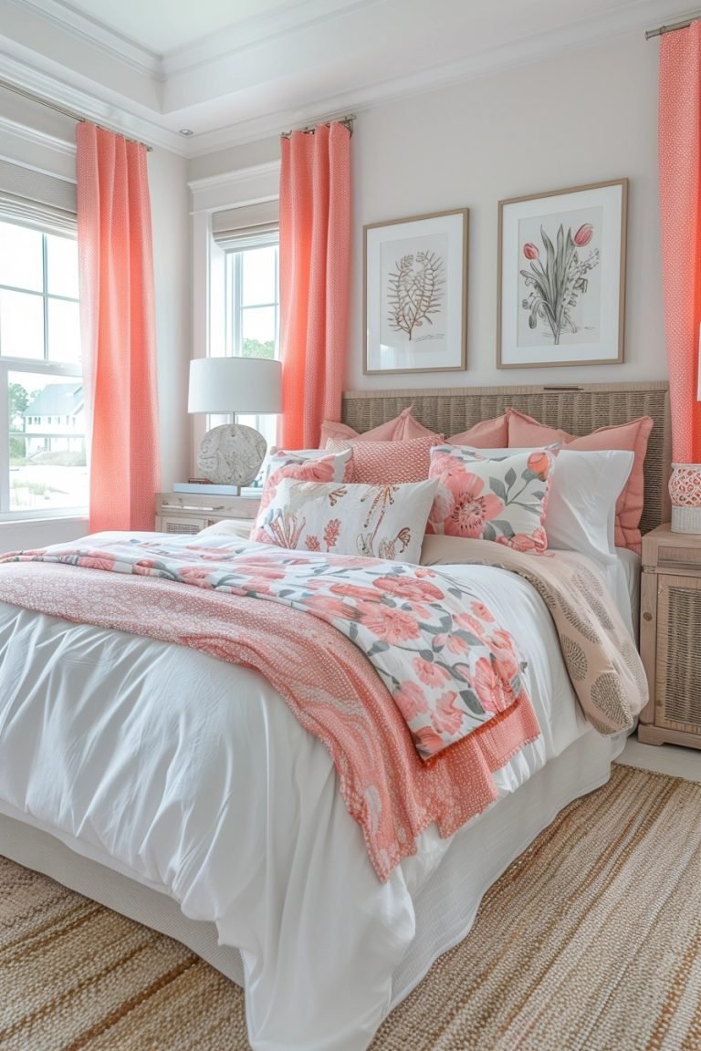 29 Curtains For Pink Bedroom Ideas To Add A Pop Of Color - Courtneys World