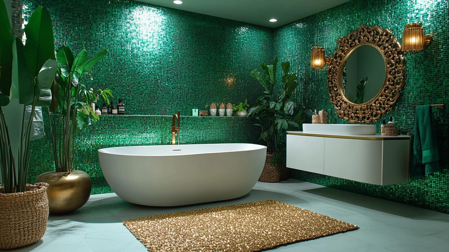 29 Emerald Green And Gold Bathroom Ideas For A Luxurious Space ...