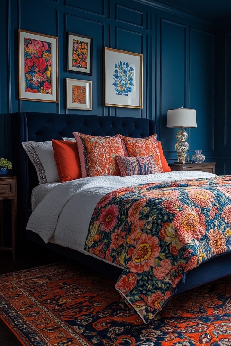 29 Navy Blue Boho Bedroom Ideas For A Bold And Relaxing Space ...