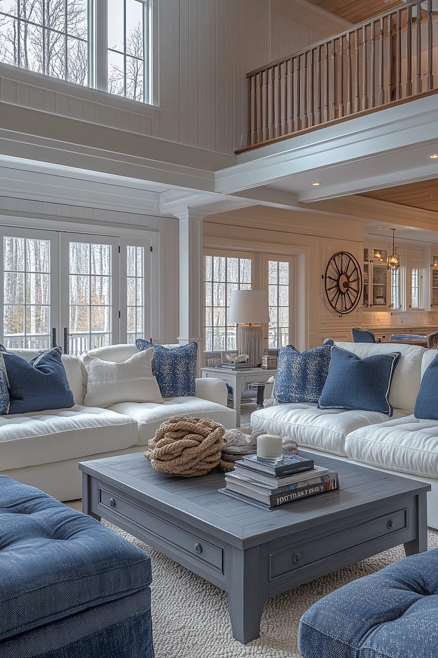 29 Coastal Preppy Living Room Decor Ideas For A Stylish Seaside ...