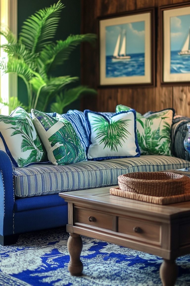 29 Coastal Preppy Living Room Decor Ideas For A Stylish Seaside ...