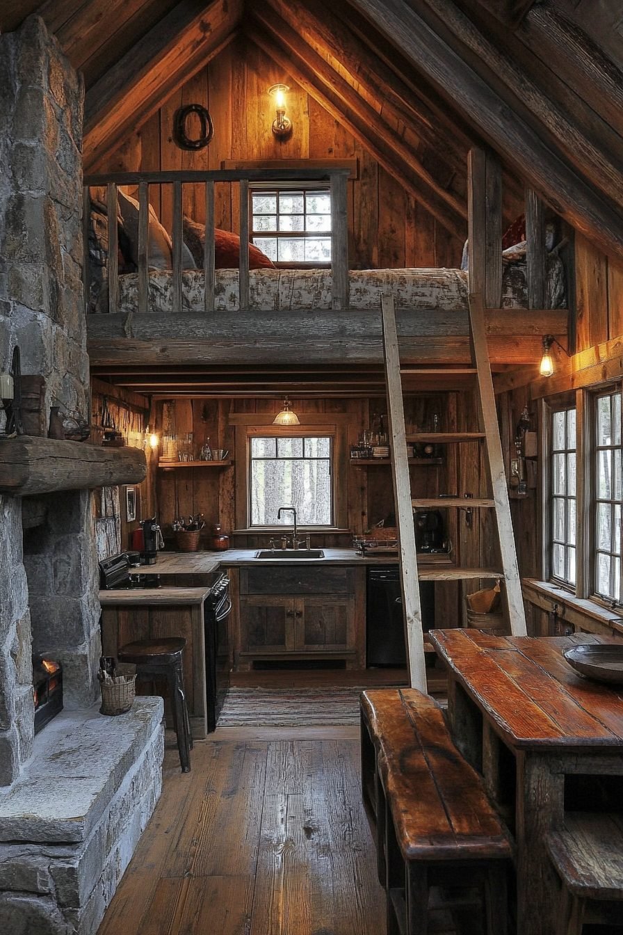 29 Small Cabin Interior With Loft Ideas For Smart Space-Saving ...