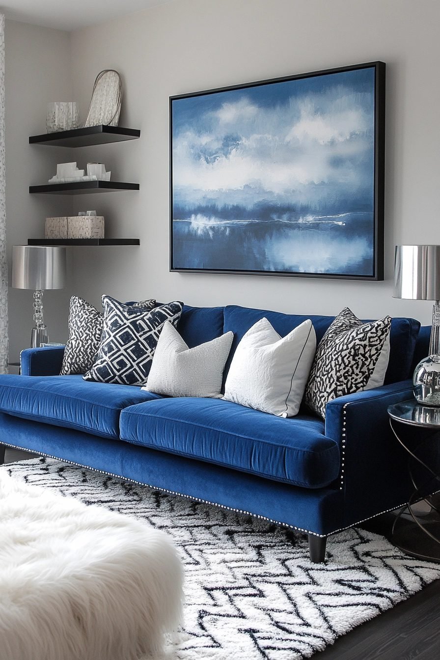 29 Blue Couch Living Room Ideas For A Calm And Sophisticated Vibe ...