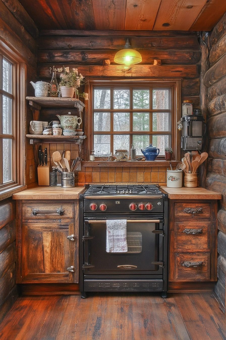 29 Little Cabin Kitchen Ideas For A Warm And Inviting Cooking Area ...
