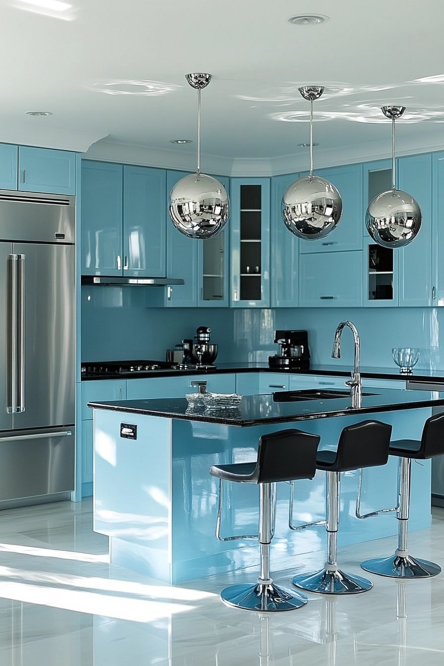 19 Powder Blue Kitchen Cabinets For A Fresh And Airy Kitchen Design ...