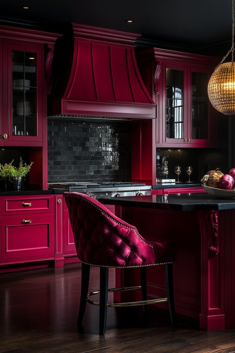 19 Red Kitchen Cabinets For A Striking And Unique Kitchen Design ...