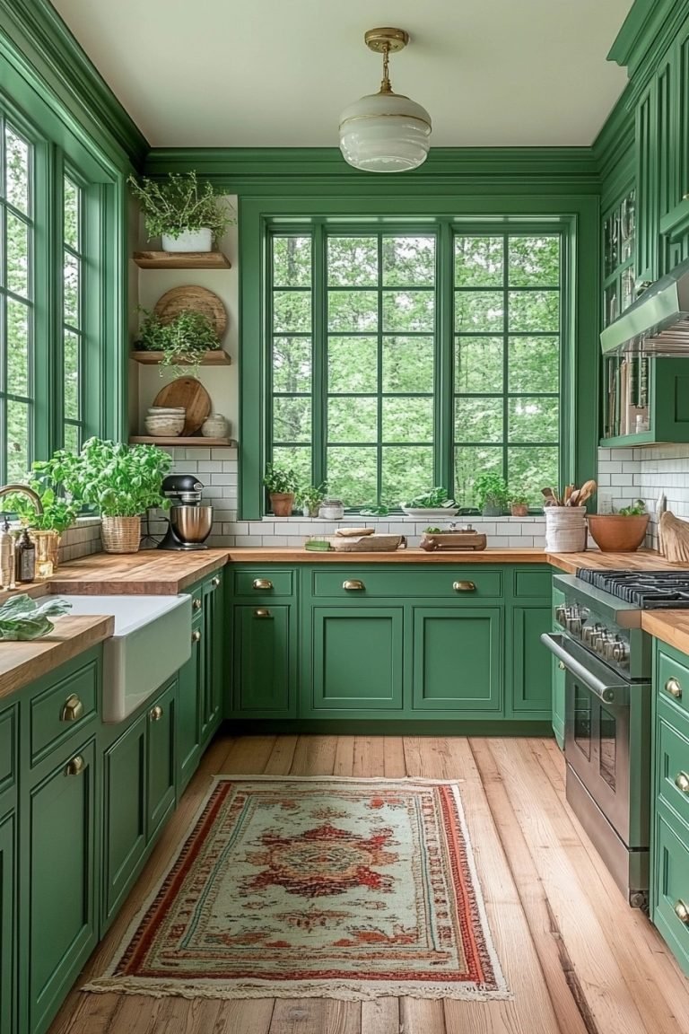 19 Emerald Green Kitchen Cabinets For A Luxe And Vibrant Look ...