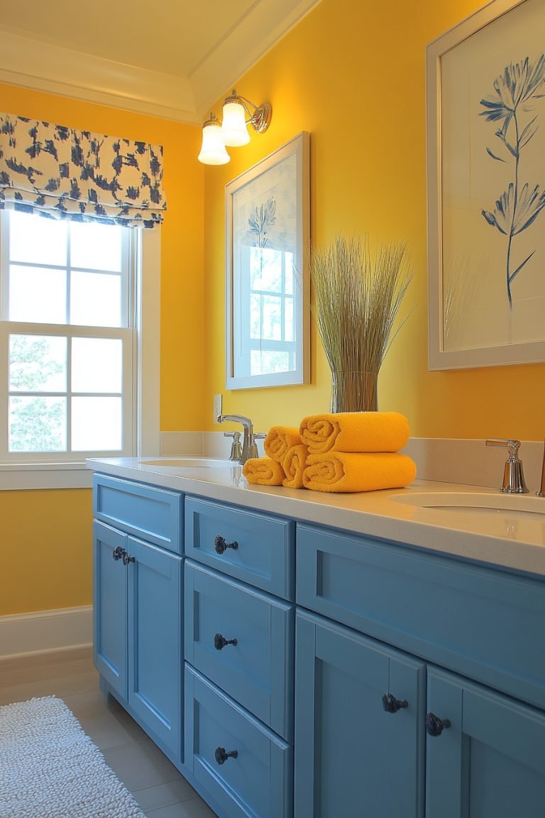 29 Yellow And Blue Bathroom Ideas For A Lively And Elegant Look ...