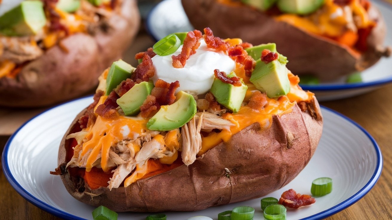 Savory Loaded Baked Sweet Potatoes - Courtneys World