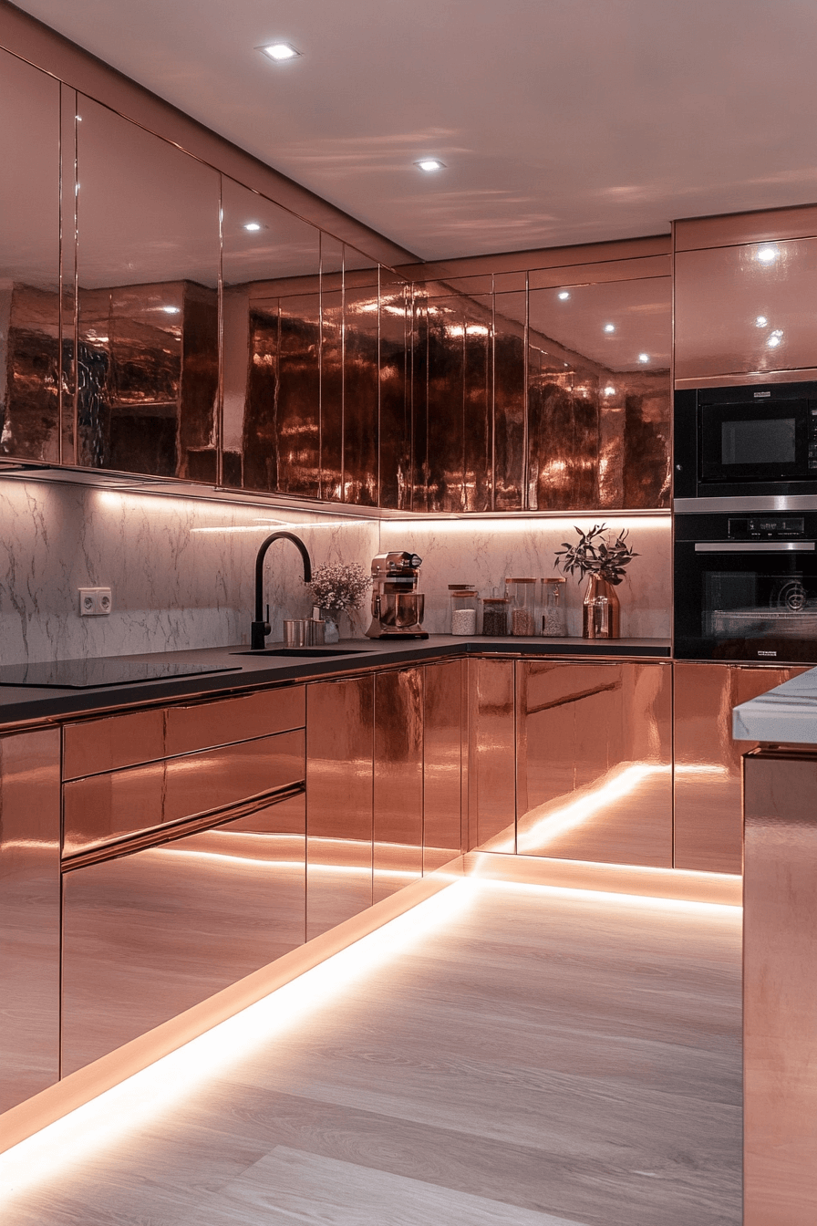 29 Rose Gold Kitchen Cabinets That Bring Glamorous Warmth And Modern ...