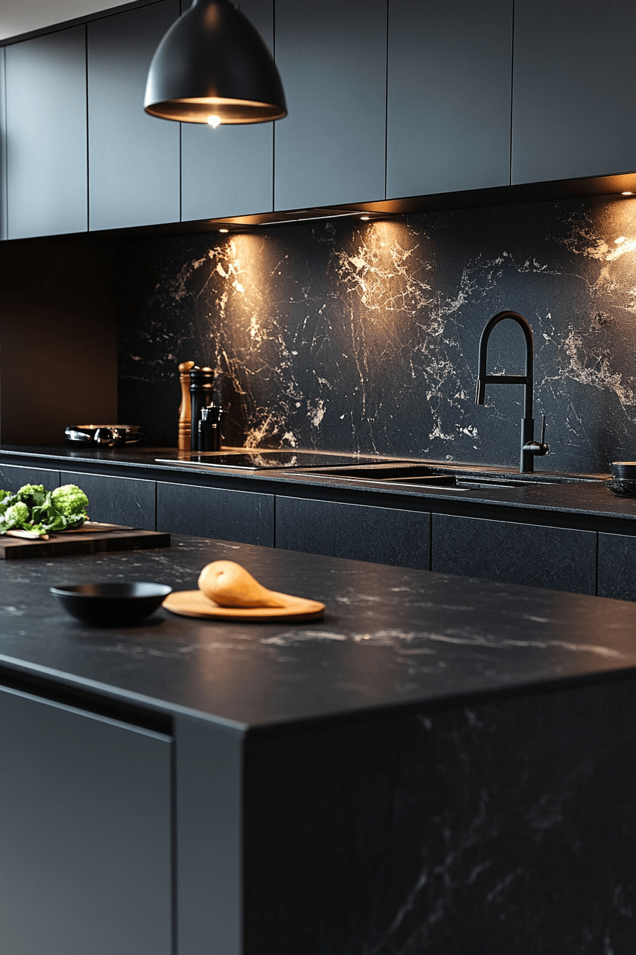 29 Black Quartz Countertops That Bring Sleek Style And Lasting Elegance ...