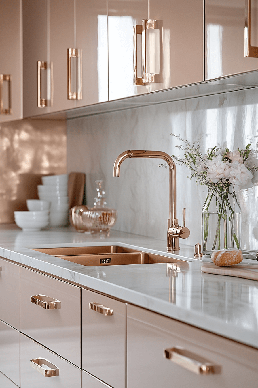 29 Rose Gold Kitchen Cabinets That Bring Glamorous Warmth And Modern ...
