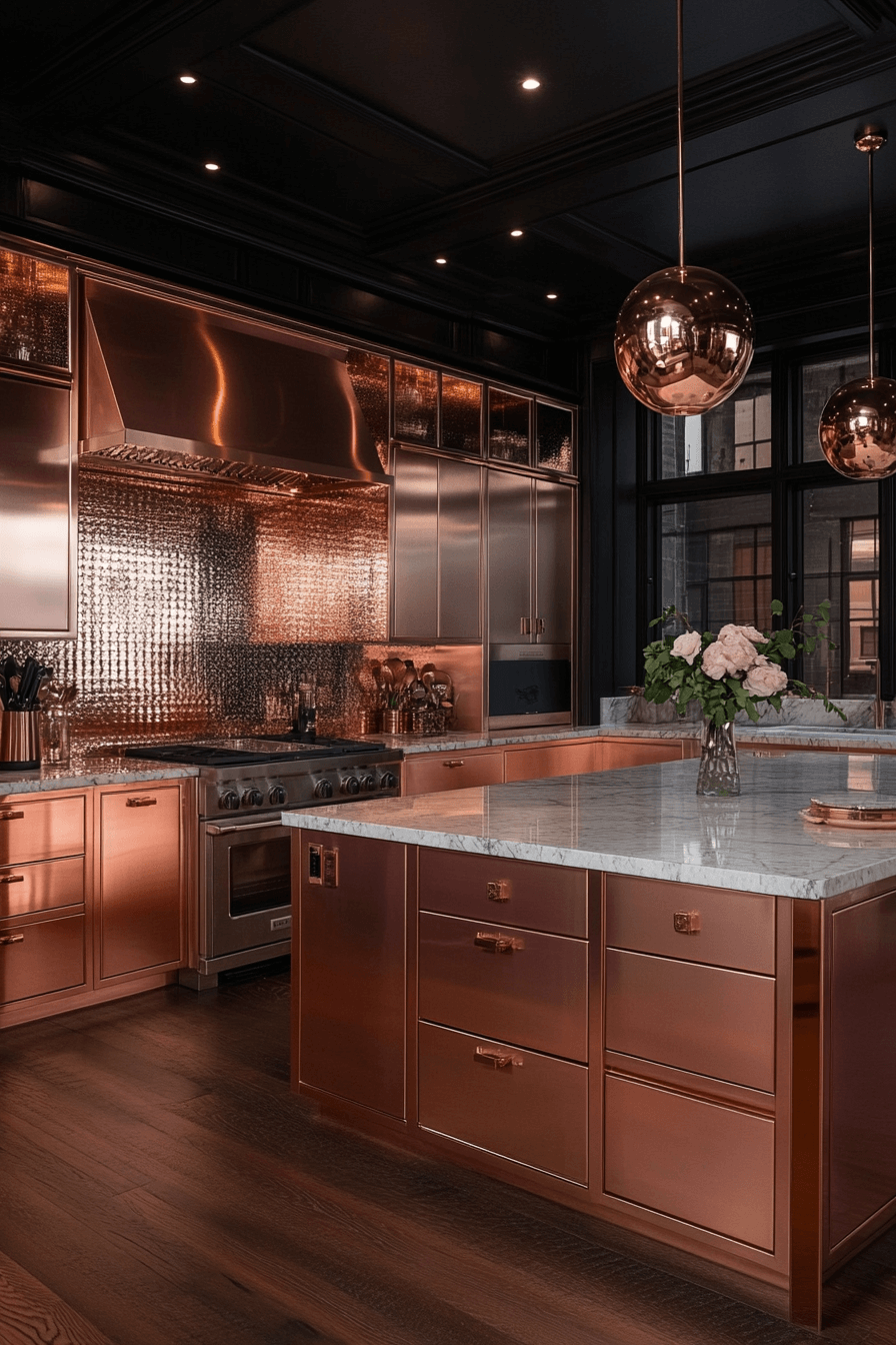 29 Rose Gold Kitchen Cabinets That Bring Glamorous Warmth And Modern ...