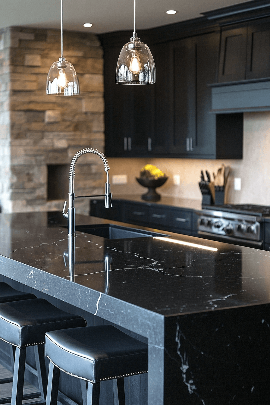 29 Black Quartz Countertops That Bring Sleek Style And Lasting Elegance ...