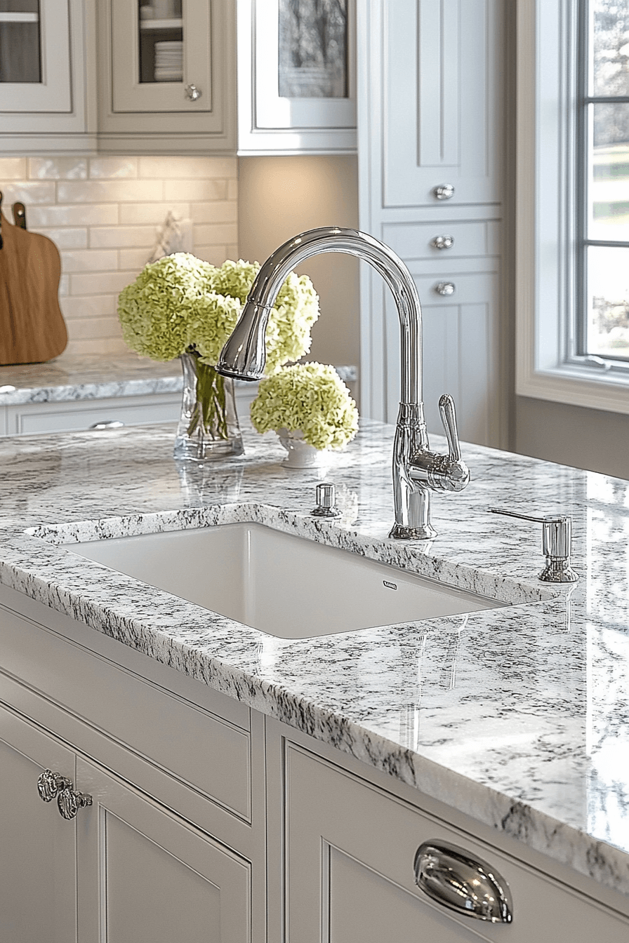29 White Granite Countertops That Add Timeless Beauty And Fresh ...