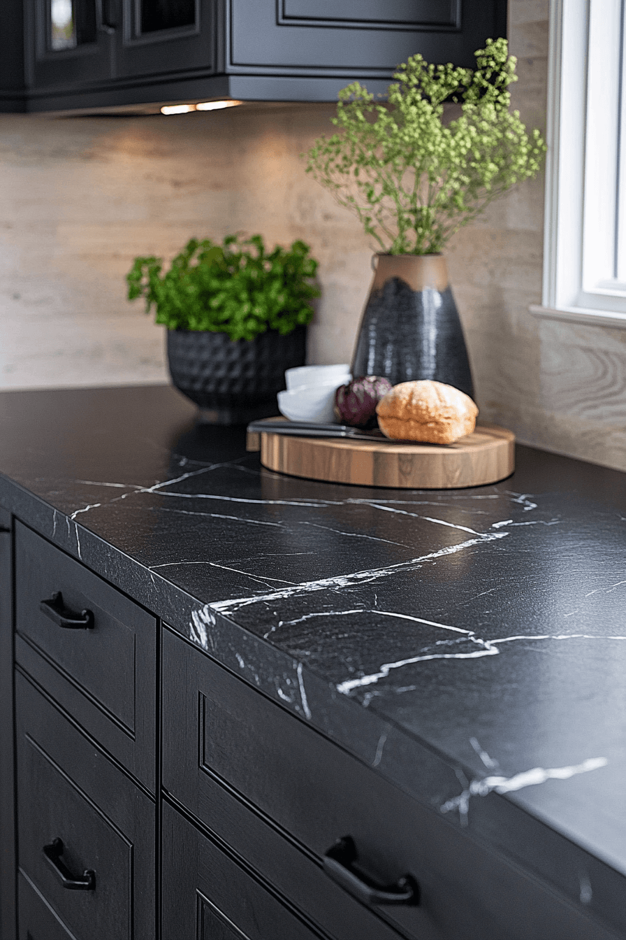 29 Black Quartz Countertops That Bring Sleek Style And Lasting Elegance ...