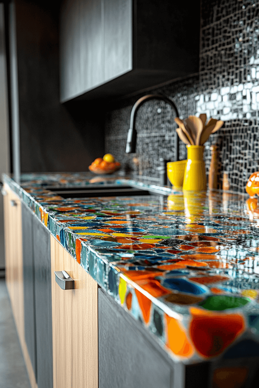 29 Recycled Glass Countertops That Bring Eco-Friendly Beauty And Modern ...