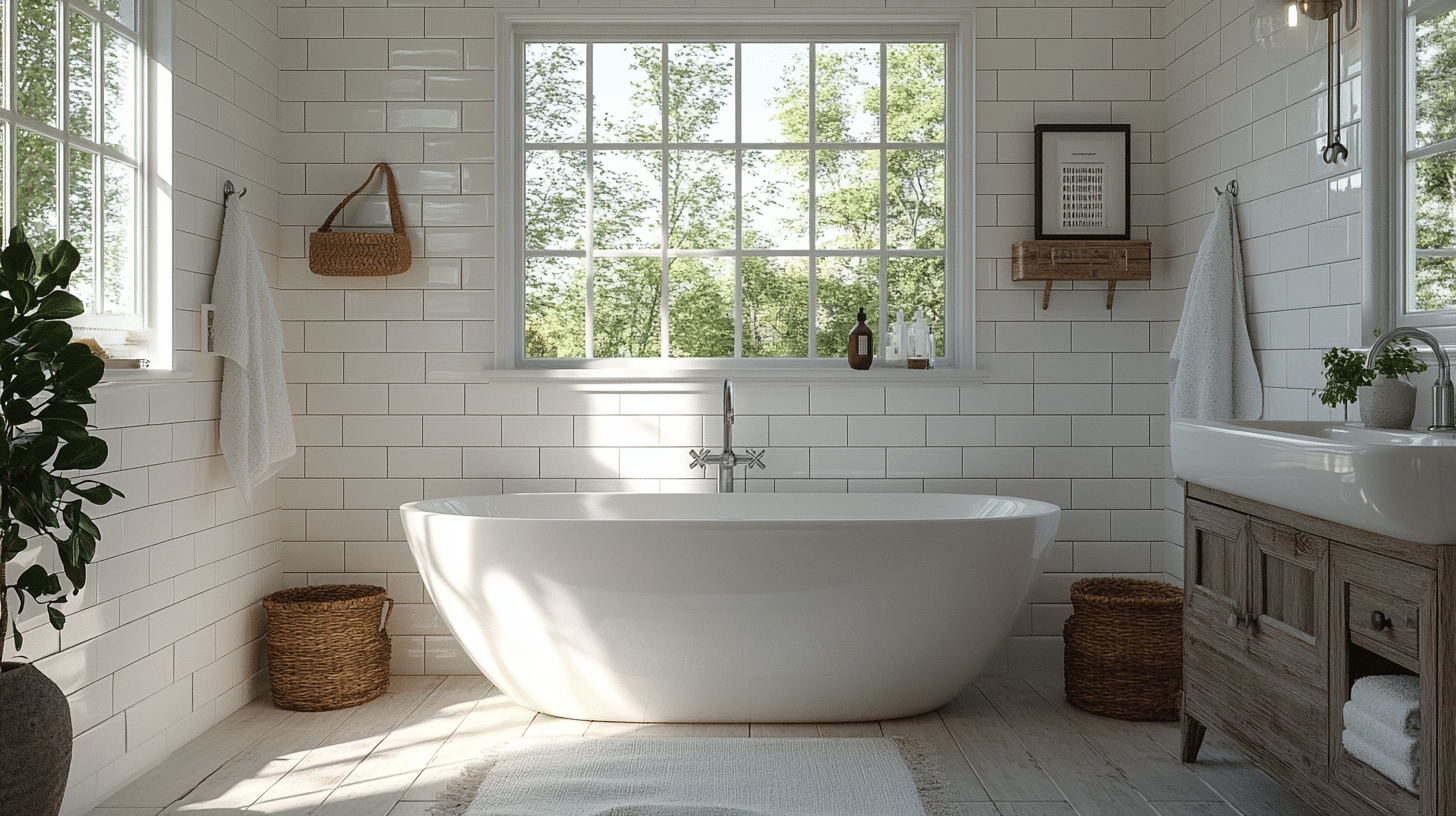 29 Modern Farmhouse Bathroom Ideas That Bring Serenity And Style ...