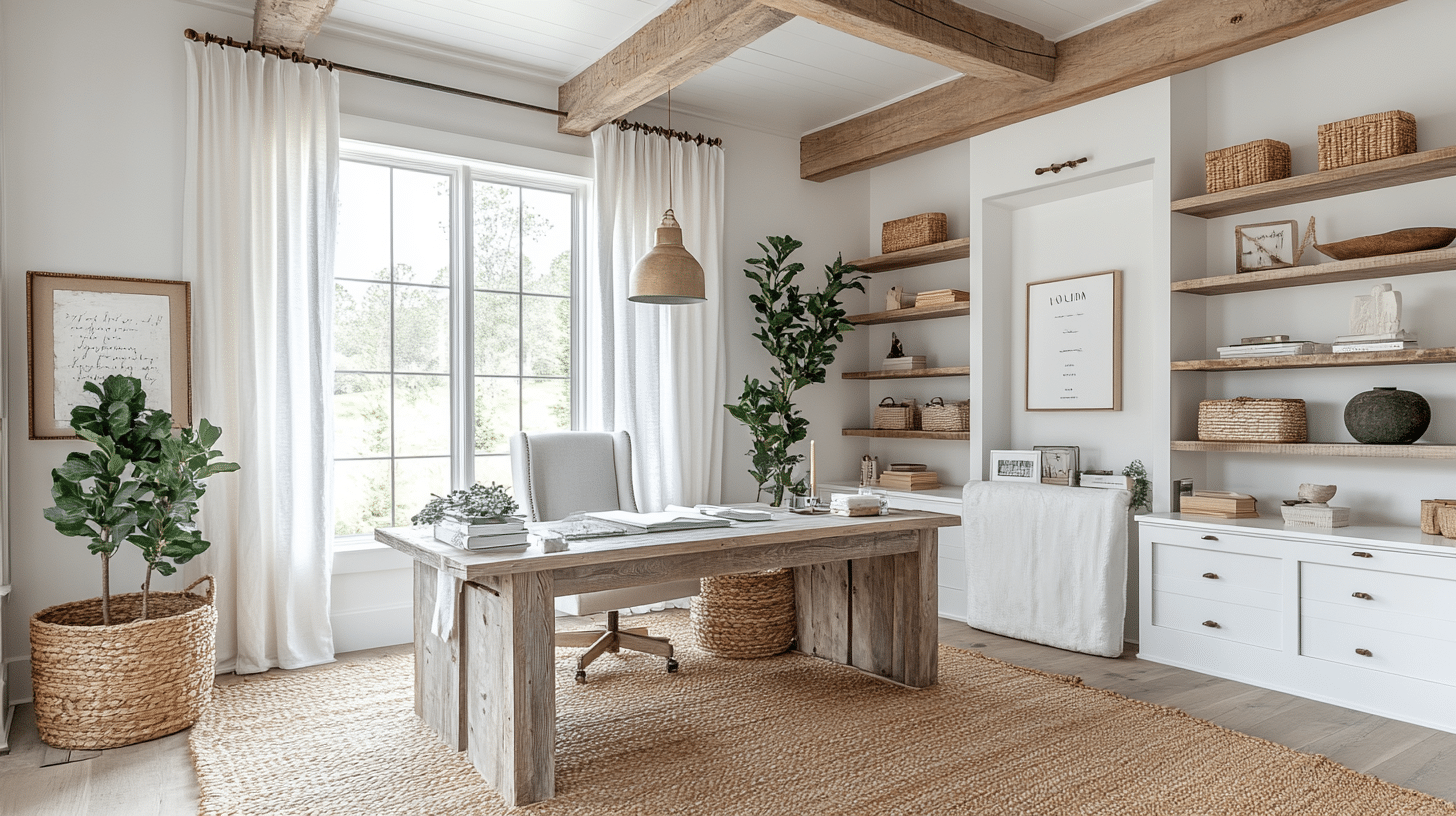 29 Modern Farmhouse Office Designs To Create A Cozy Productive Space ...