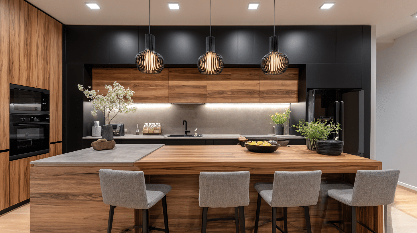 29 Black And Wood Kitchen Ideas That Make Cooking Feel Extra Special ...
