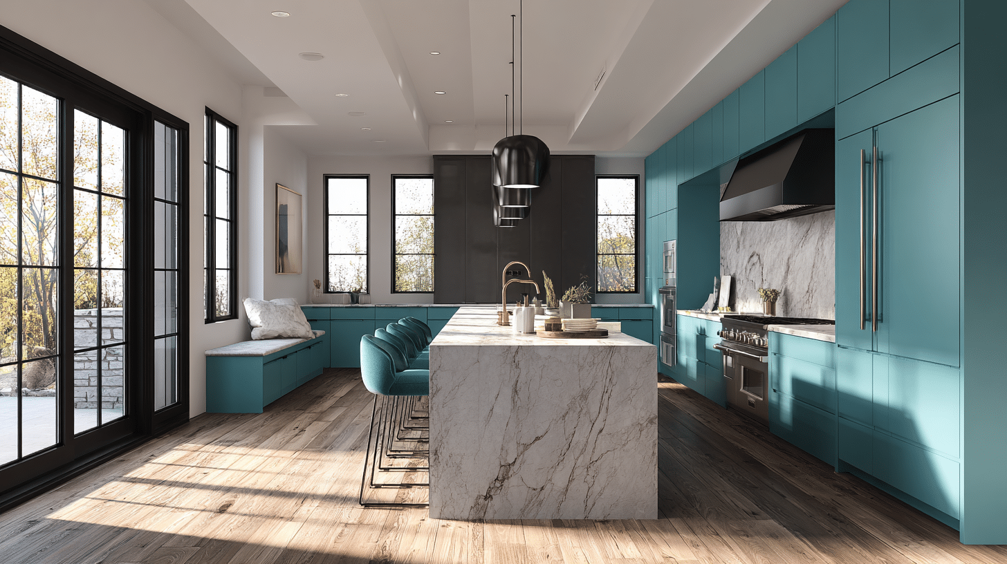 29 Turquoise Kitchen Cabinets For A Happy Colorful Kitchen - Courtneys ...